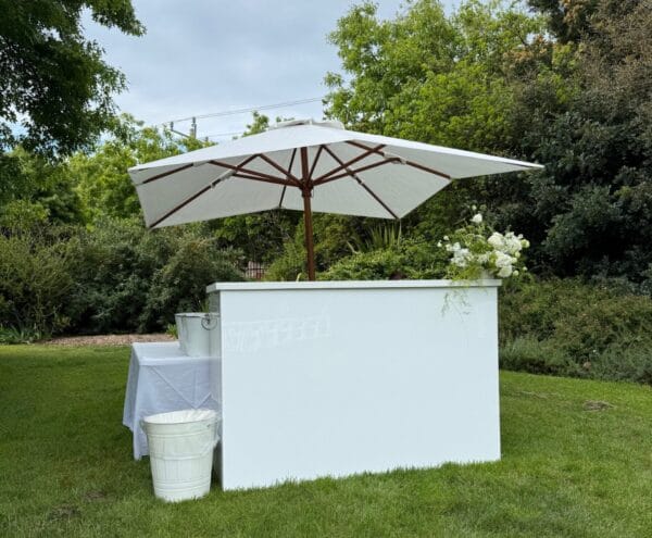 White Acrylic Service Bar - Weddings of Distinction